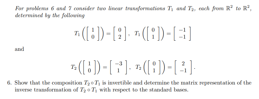 Solved For problems 6 and 7 consider two linear | Chegg.com
