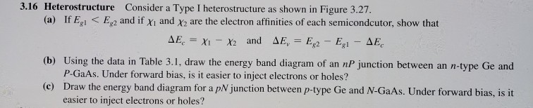 Solved 3.16 Heterostructure Consider a Type I | Chegg.com
