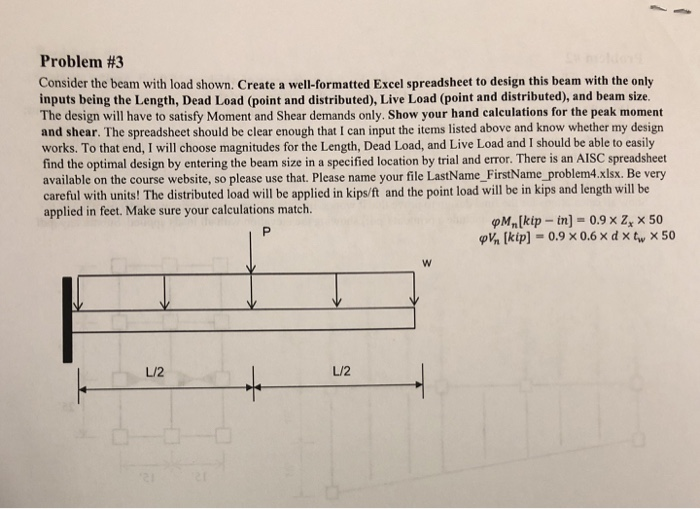 Solved Problem #3 Consider the beam with load shown. Create | Chegg.com