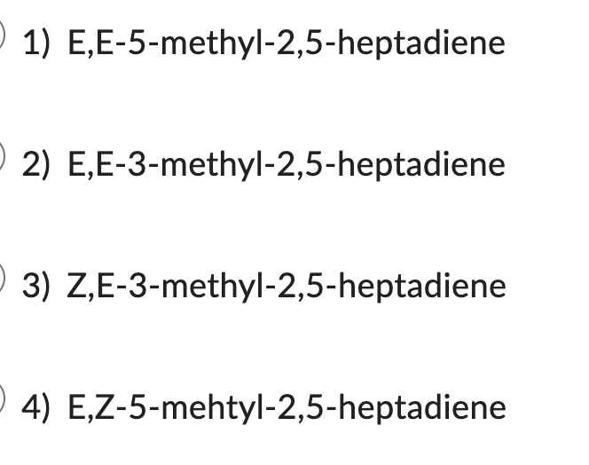 Solved Which is the correct name for the following | Chegg.com