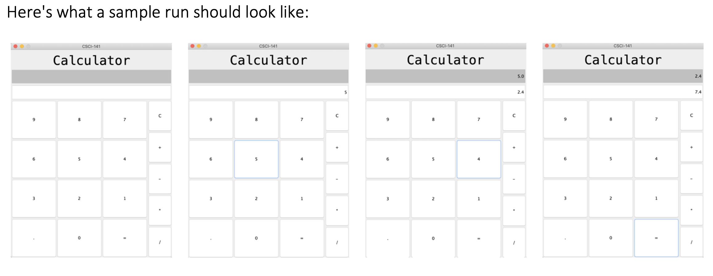 Solved //implement missing components from this calculator | Chegg.com