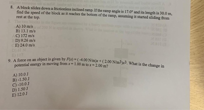 Solved A block slides down a frictionless inclined ramp. If | Chegg.com