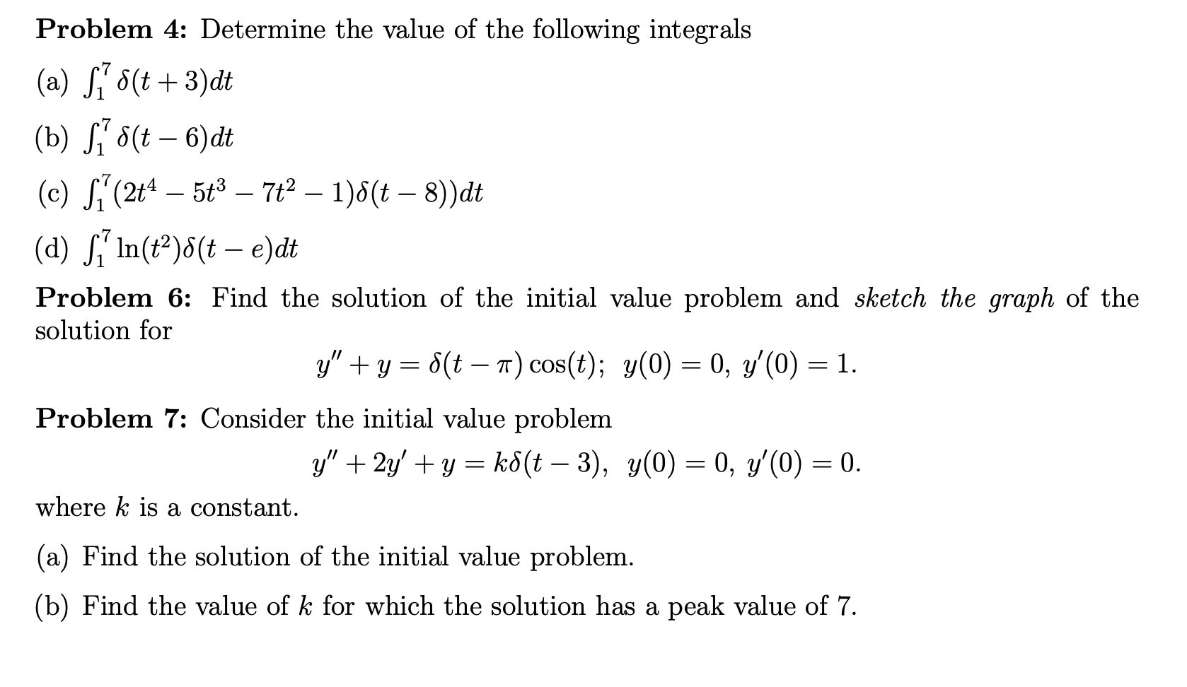 Solved Problem 4: Determine the value of the following | Chegg.com