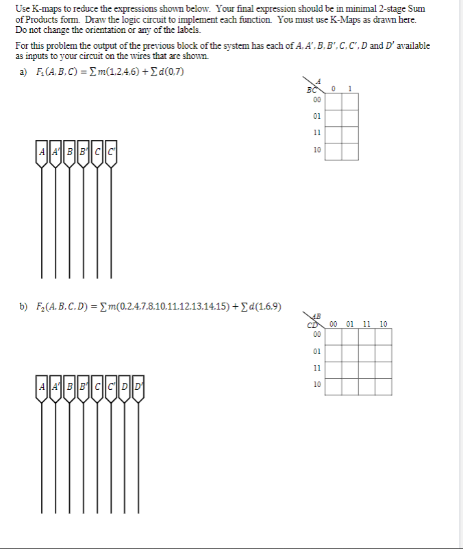 Solved Use K-maps to reduce the expressions shown below. | Chegg.com