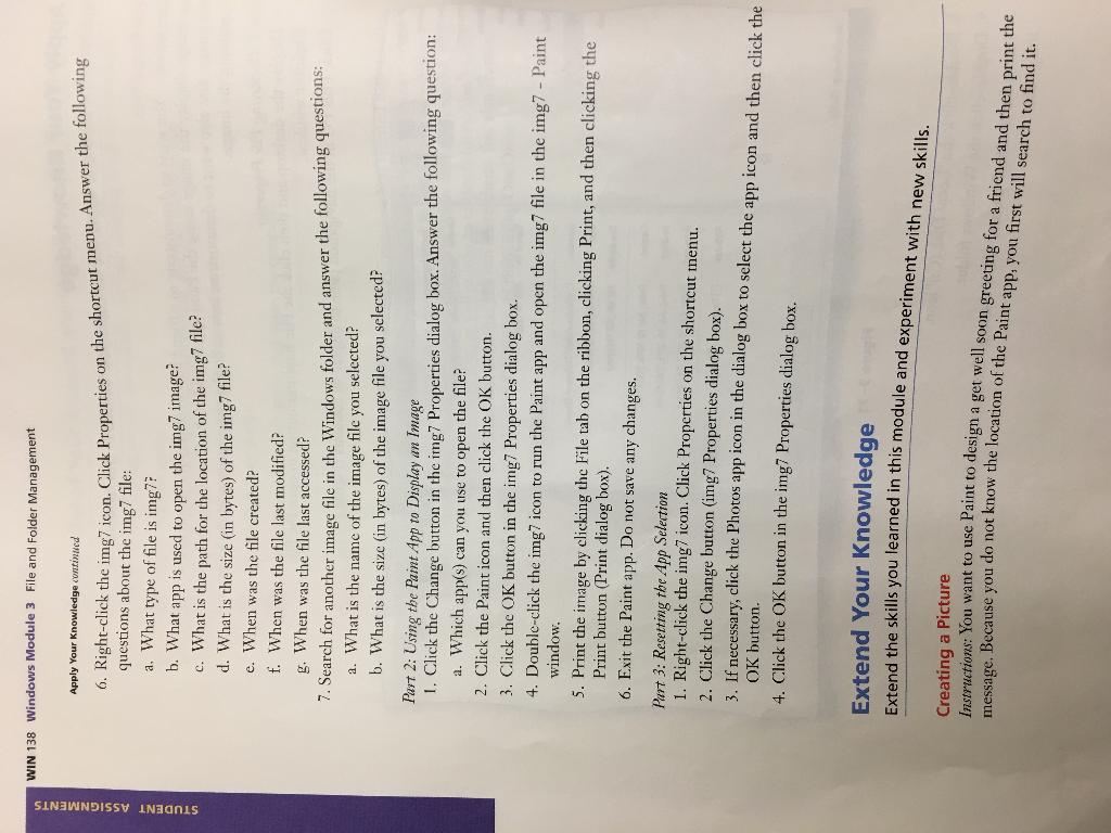 Solved File and Folder Management Windows Module 3 WIN 137 | Chegg.com