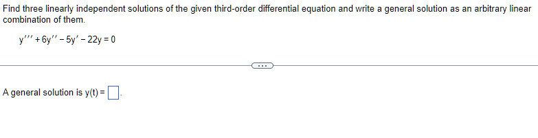 Solved Find three linearly independent solutions of the | Chegg.com