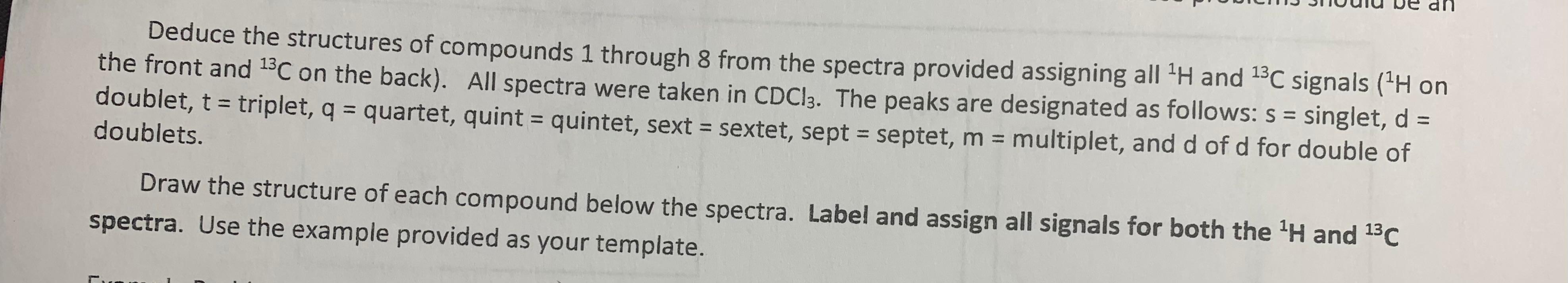 Solved Deduce the structures of compounds 1 through 8 from | Chegg.com