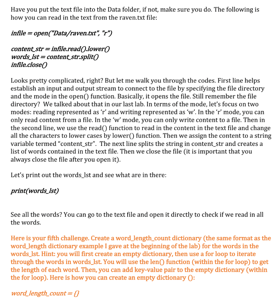 Solved Have you put the text file into the Data folder, if | Chegg.com