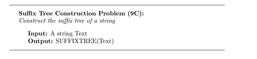 Solved Suffix Tree Construction Problem (9C): Construct the | Chegg.com