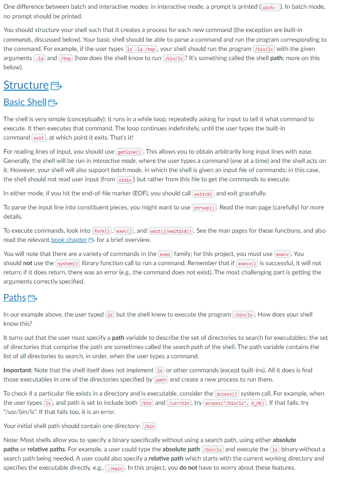 Solved In this assignment, you will implement a command line | Chegg.com Solved In this assignment, you will implement a command line | Chegg.com