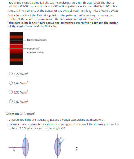 Solved You shine monochromatic light with wavelength 560 nm | Chegg.com