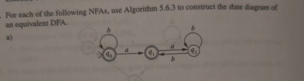 Solved For each of the following NFAs, use Algorithm 5.6.3 | Chegg.com