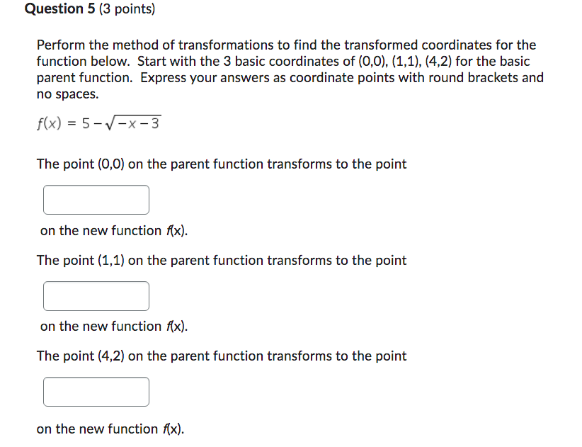 Solved Perform the method of transformations to find the | Chegg.com