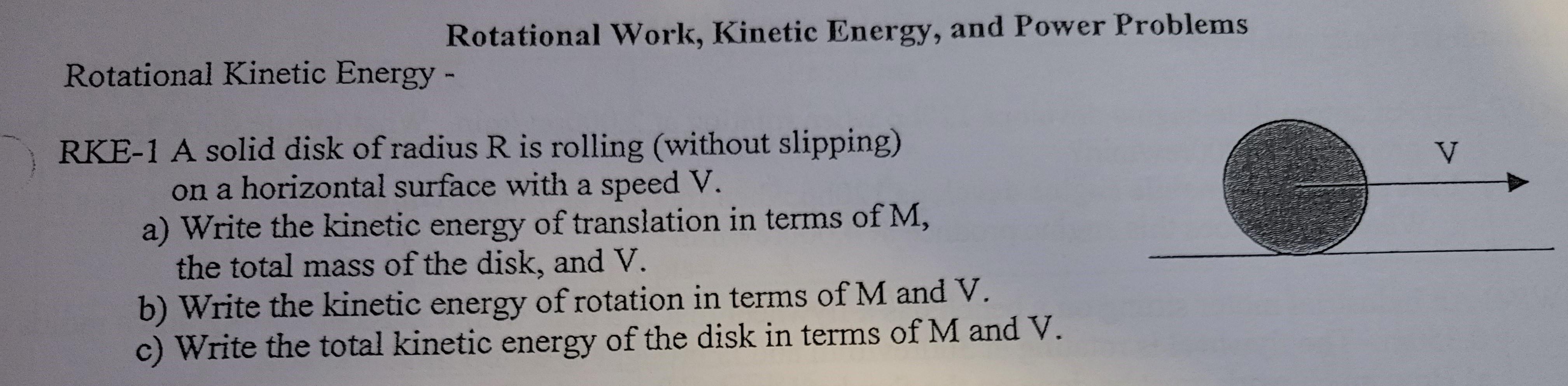 Solved Rotational Work, Kinetic Energy, and Power Problems | Chegg.com