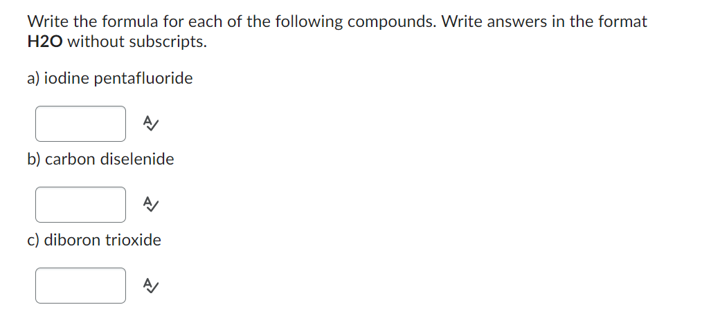 Solved Write the formula for each of the following | Chegg.com