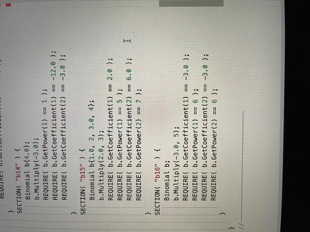 Solved You are to write a class called Binomial that will | Chegg.com