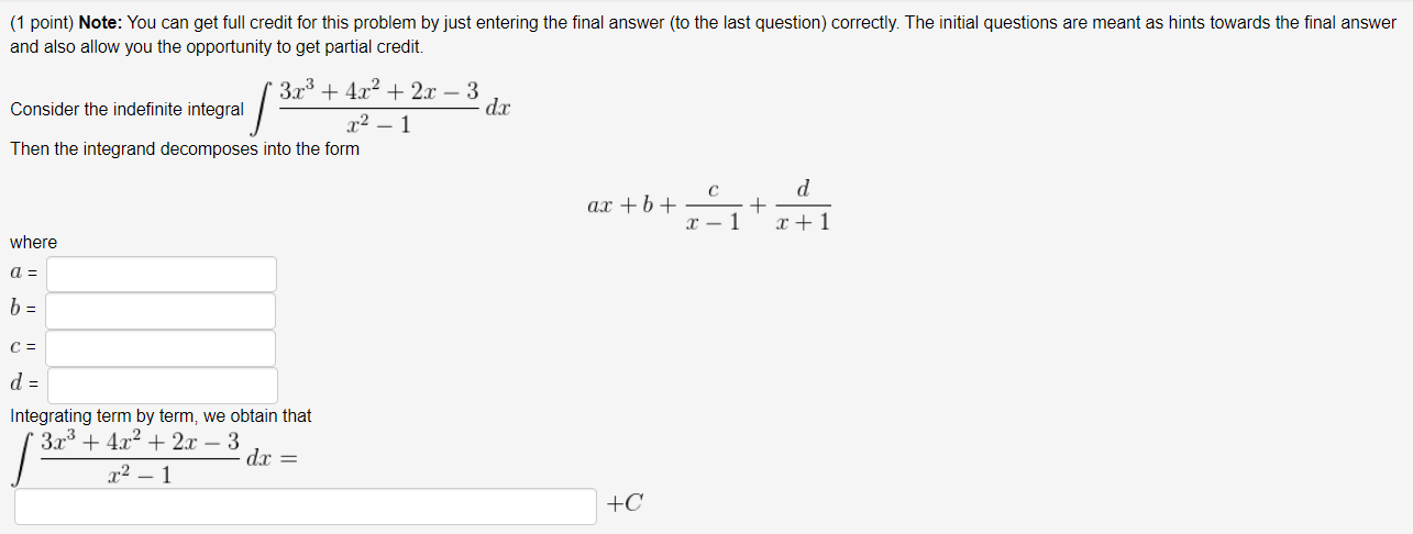 Solved (1 point) Note: You can get full credit for this | Chegg.com