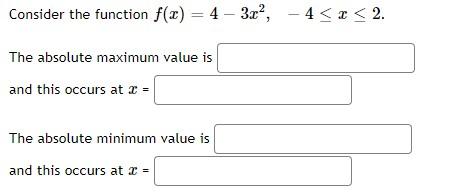 Solved Consider the function f(x) = 4 - 3x”, - 4 | Chegg.com
