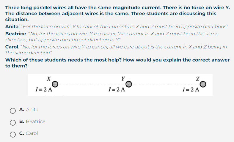 Solved Three long parallel wires all have the same magnitude | Chegg.com