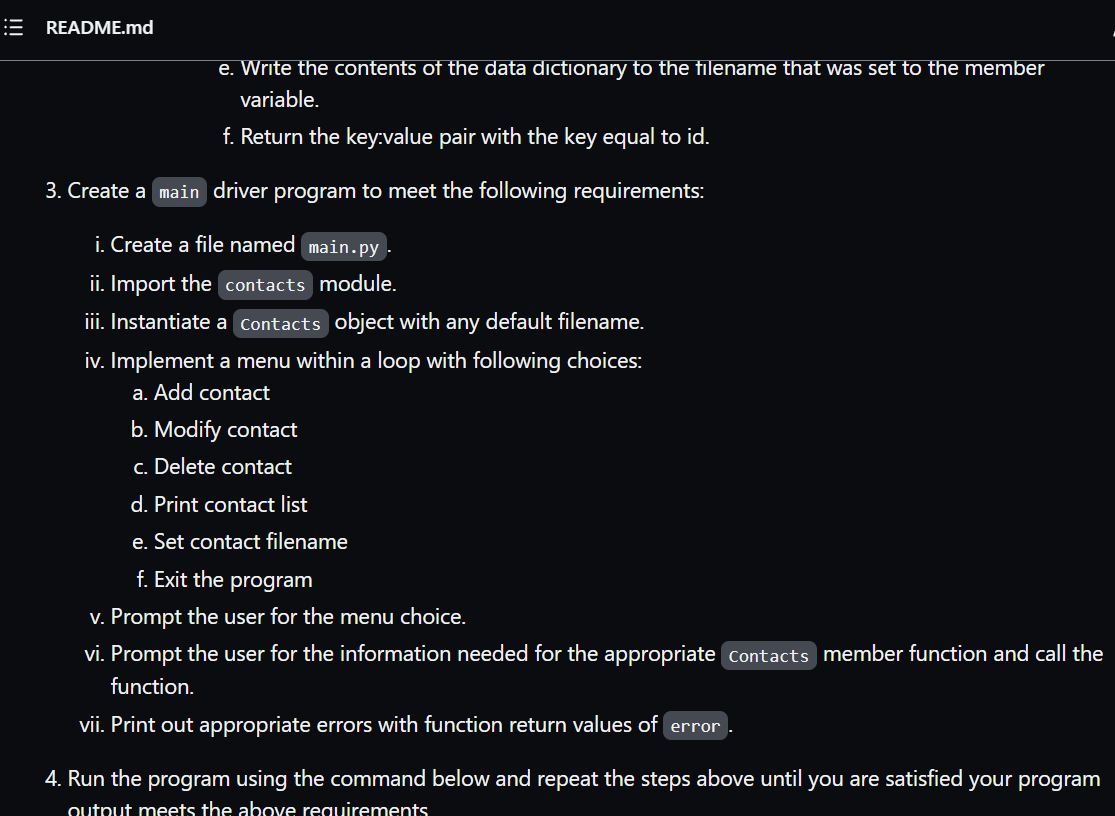 2 Create A Contacts Module To Meet The Following 