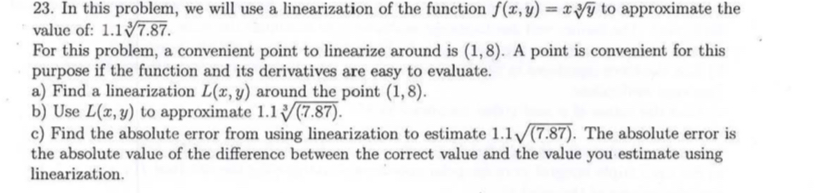 Solved In this problem, we will use a linearization of the | Chegg.com