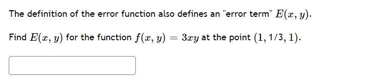Solved The definition of the error function also defines an | Chegg.com