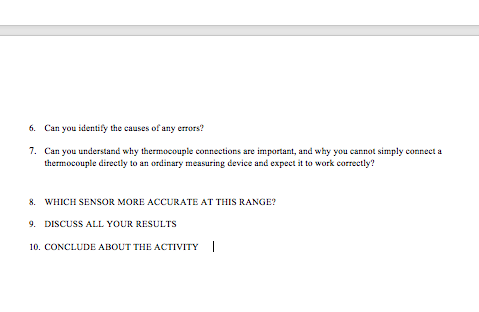 Solved For Thermocouple: Table 2: Experiment reading for | Chegg.com