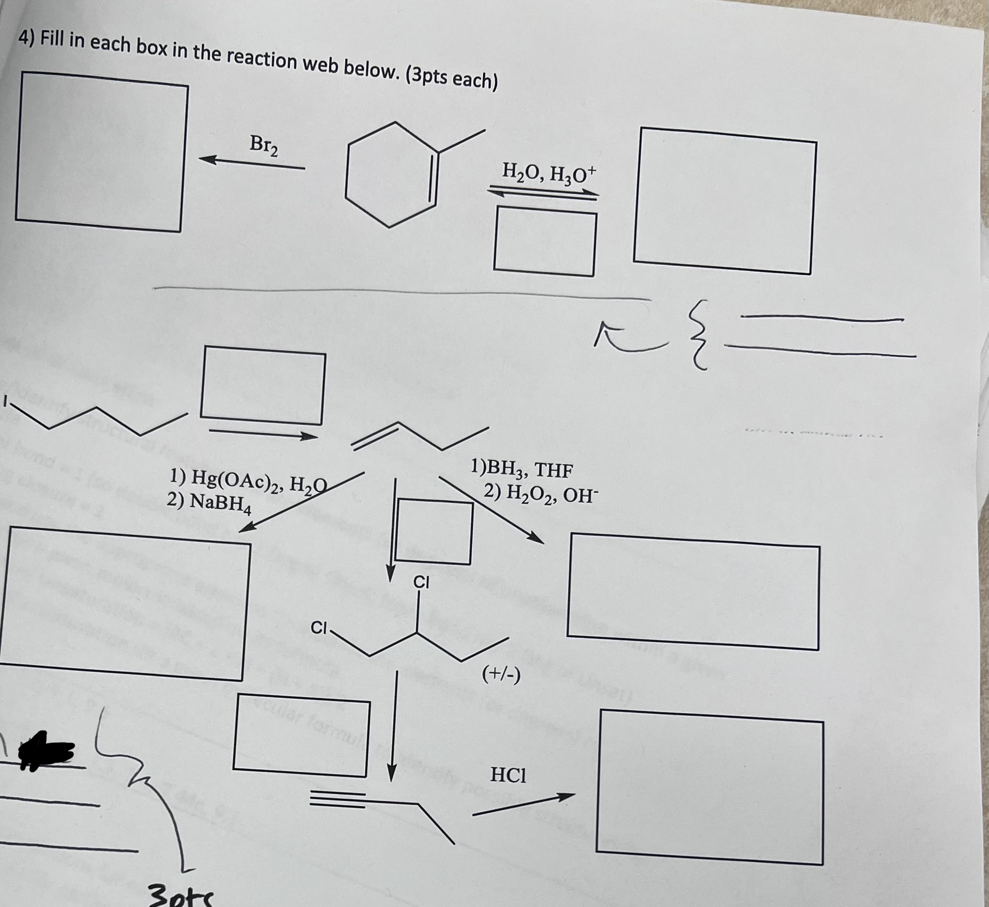 Solved Fill in each box in the reaction web below. (3pts | Chegg.com