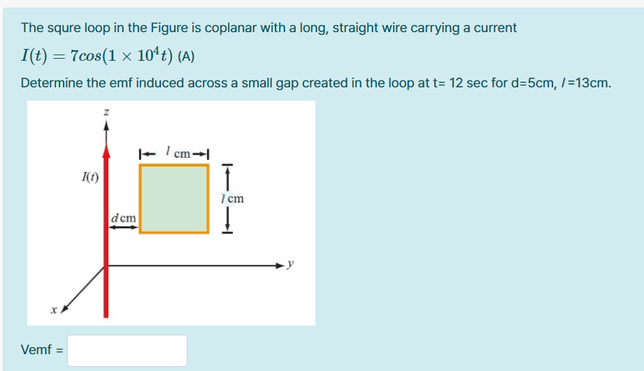 Solved The squre loop in the Figure is coplanar with a long, | Chegg.com