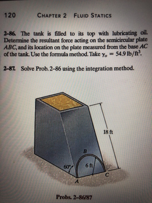 Solved 120 CHAPTER 2 FLUID STATICS 2-86. The tank is filled | Chegg.com