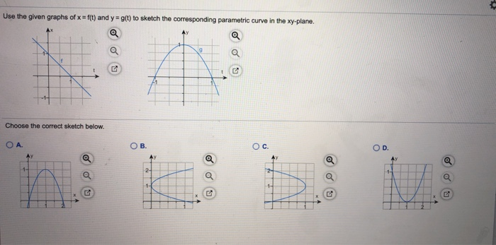 Solved Use the given graphs of x f(t) and y g(t) to sketch | Chegg.com