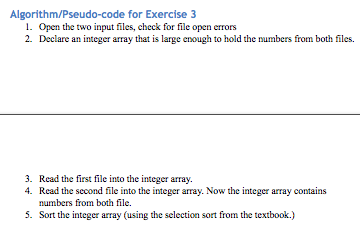 Solved Exercise 3: Write a program that merges the numbers | Chegg.com
