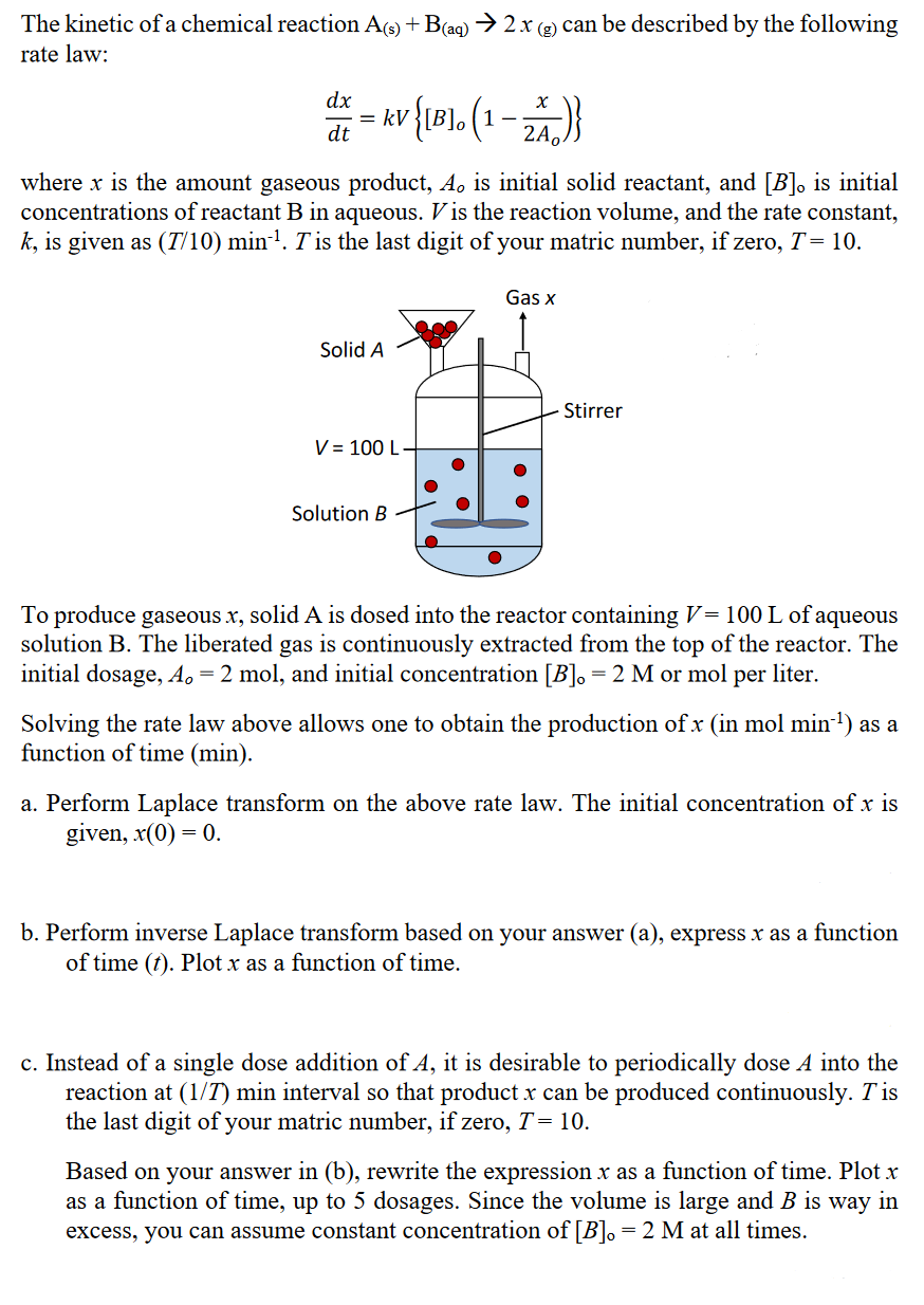 Solved The last digit of my matric number is 1, therefore | Chegg.com