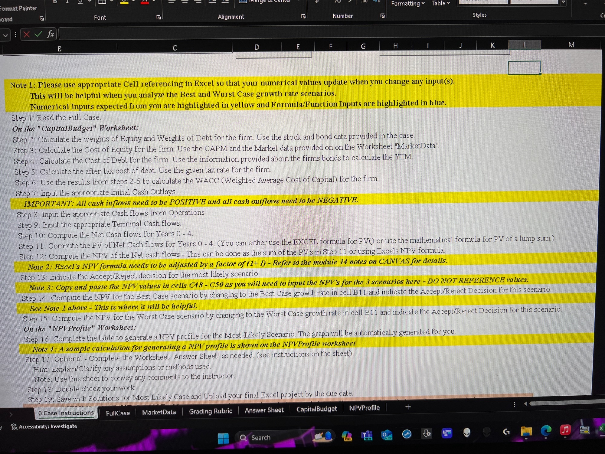Solved Note 1: Please use appropriate Cell referencing in | Chegg.com
