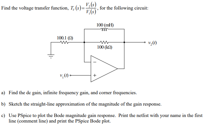 Solved Find the voltage transfer function, TV(s)=V1(s)V2(s), | Chegg.com