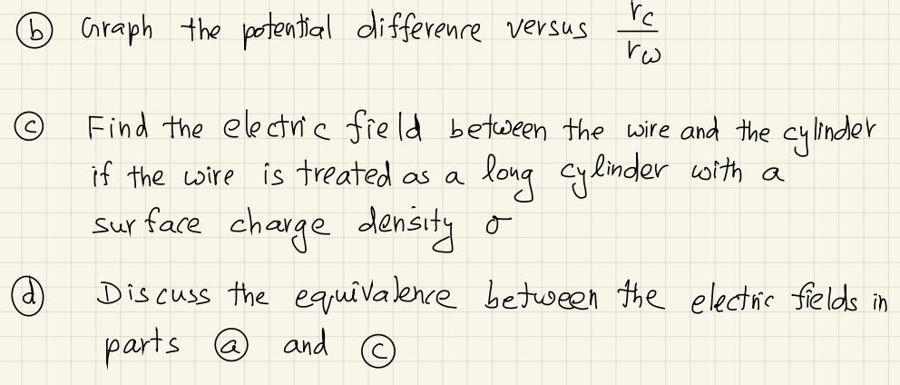 Solved A long, thin cylindrical wire of radius rω is | Chegg.com