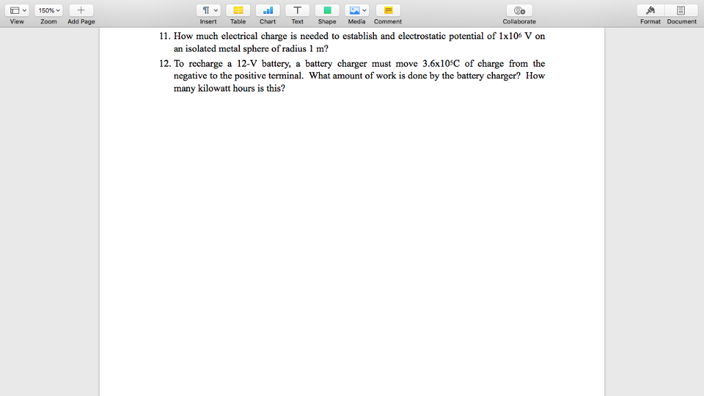 Solved 150%- + View Zoom Add Page Insert Table Chart Text | Chegg.com