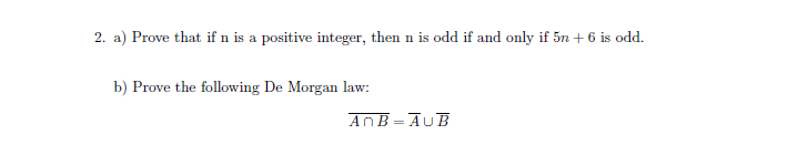 Solved 2. a) Prove that if n is a positive integer, then n | Chegg.com