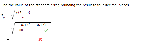 Solved Find the value of the standard error, rounding the | Chegg.com