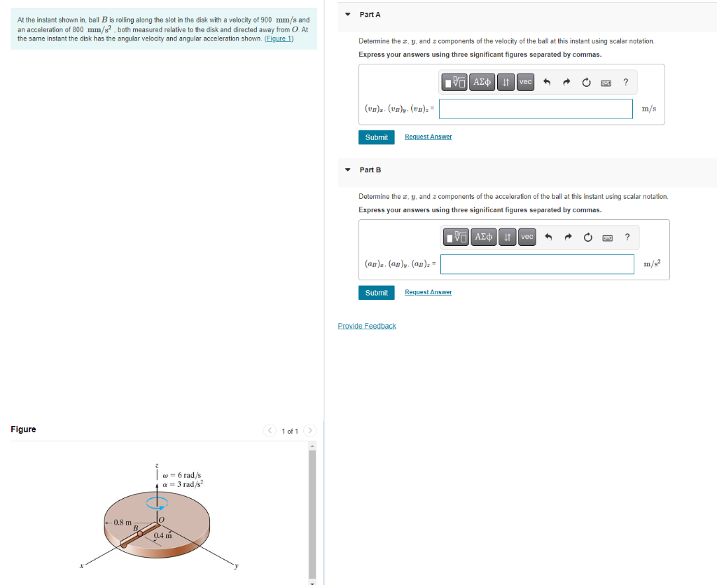 Solved At The Instant Shown In Ball B Is Rolling Along The