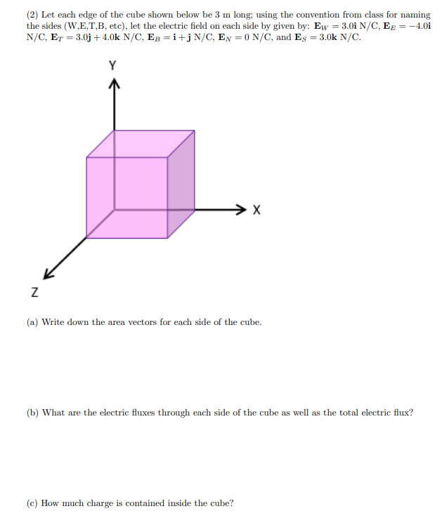 Solved (2) Let each edge of the cube shown below be 3 m | Chegg.com