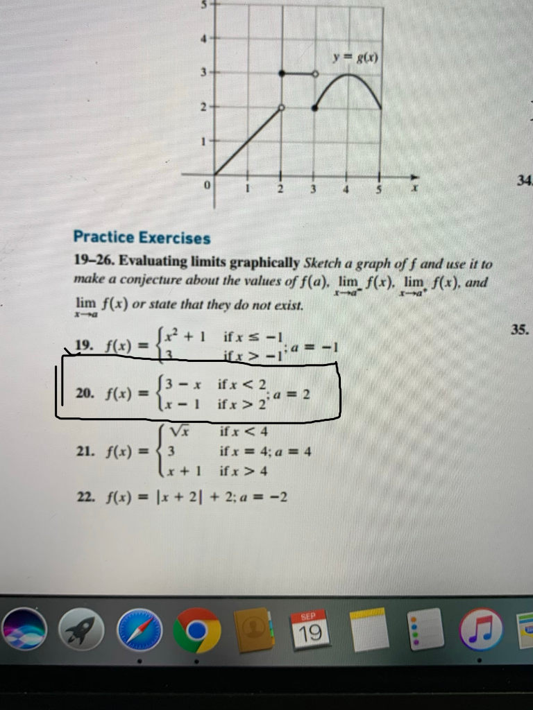 Solved y = g(x) 34 Practice Exercises 19-26. Evaluating | Chegg.com