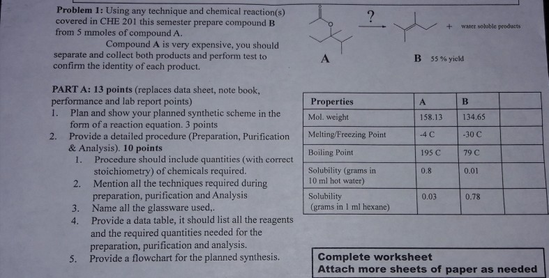 Solved Problem 1: Using any technique and chemical | Chegg.com