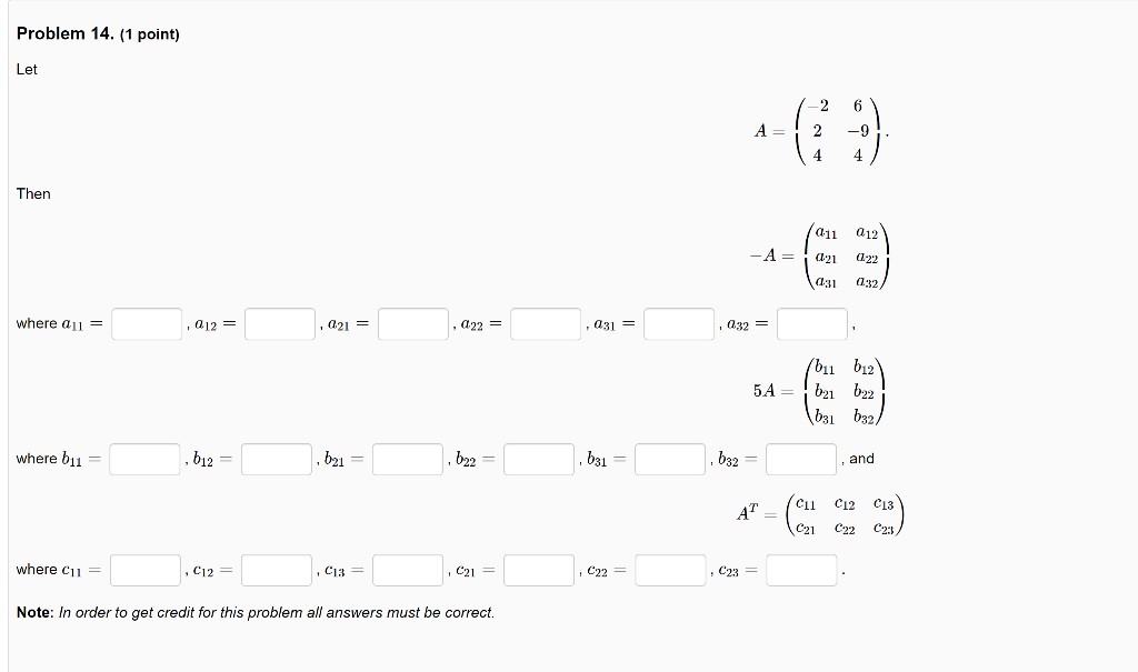 Solved A=⎝⎛−2246−94⎠⎞ Then where | Chegg.com