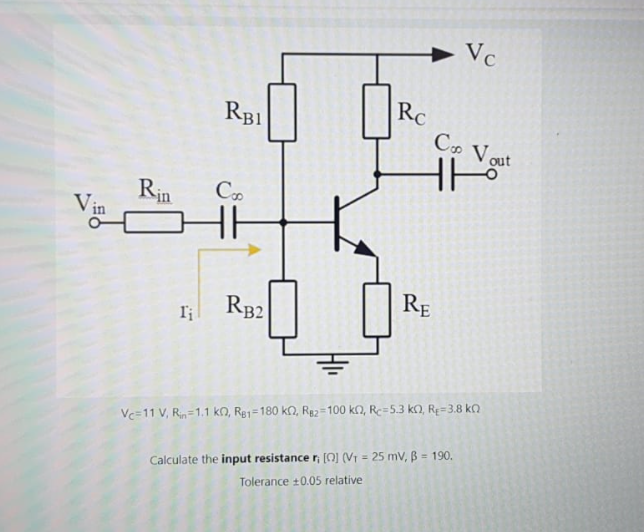 Solved Vc RBil Rc Co Vout HE Rin C. Vin HE i to li RE RB2 | Chegg.com