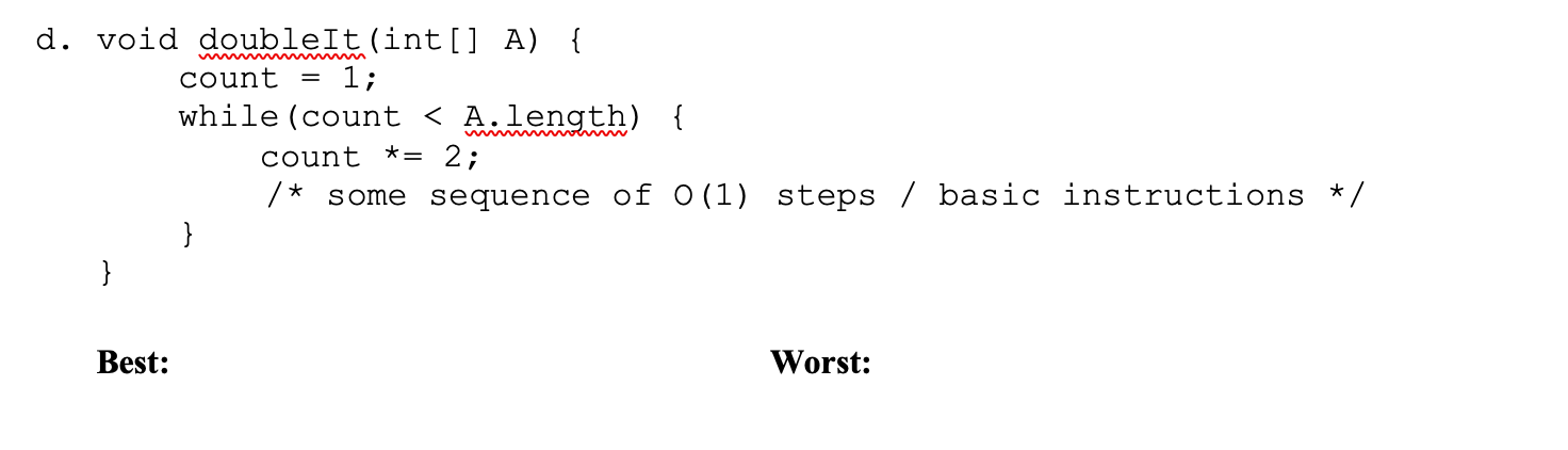 Solved For each of the following functions, using Big-Oh | Chegg.com