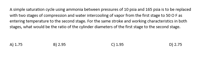 Solved A simple saturation cycle using ammonia between | Chegg.com