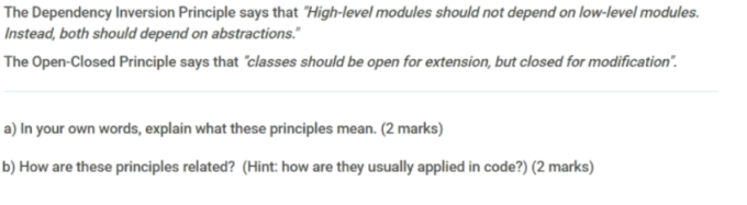 Solved The Dependency Inversion Principle says that | Chegg.com