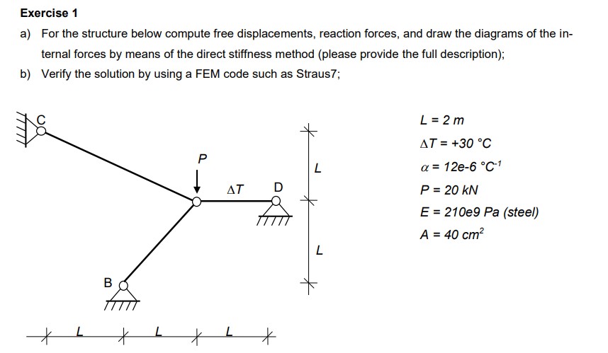 Solved Exercise 1a) ﻿For the structure below compute free | Chegg.com