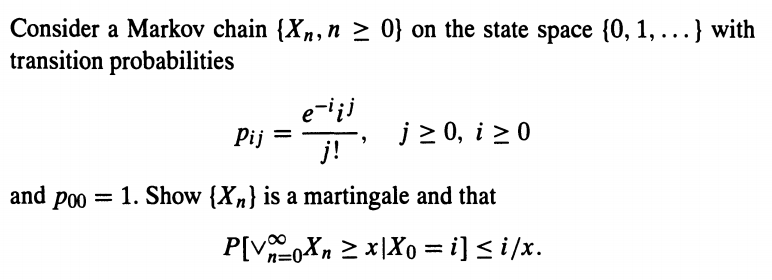 Consider a Markov chain {Xn,n≥0} on the state space | Chegg.com